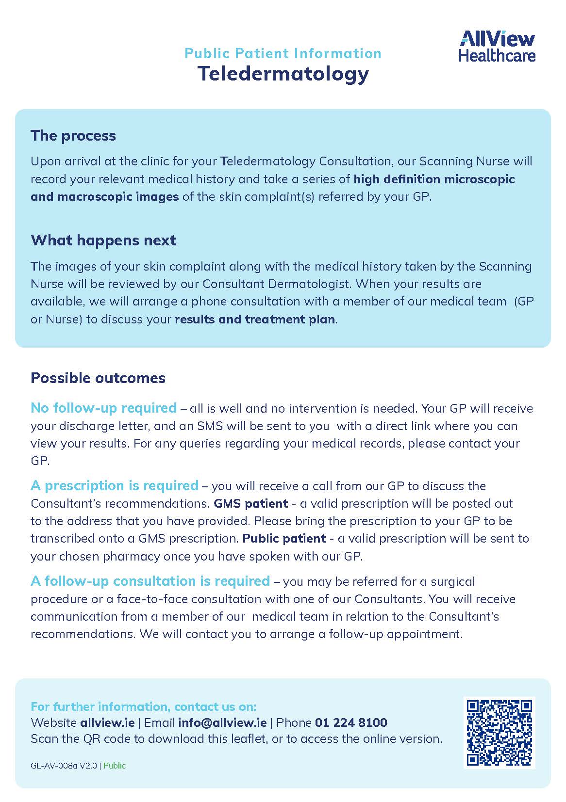 Teledermatology - Public Patient Information - AllView Healthcare