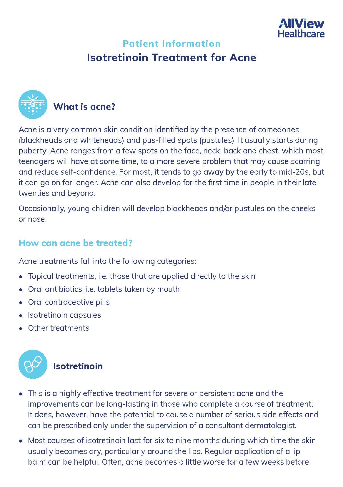 Isotretinoin Treatment for Acne - AllView Healthcare
